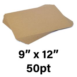 50-Point Heavy Weight Chipboard Sheets, 9" X 12" Inches, US-made, (100 ...