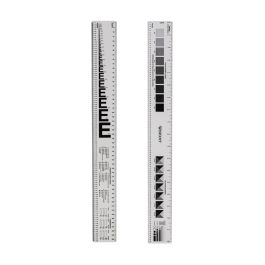 18" Graphic Arts Ruler - White Plastic