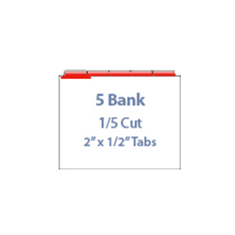 Single-Reverse Collated Red Mylar Copier Tabs