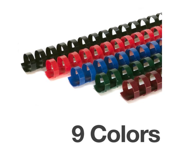 3/8" Plastic Binding Comb, 19-Ring (100/box - up to 55 sheets) - 13038