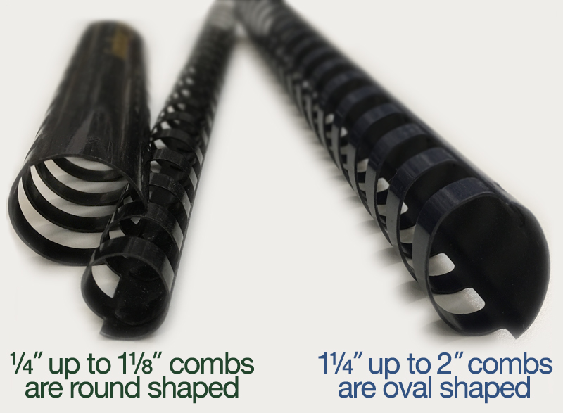 Are All Of The Plastic Binding Combs Round Or Are There Some Oval Shapes?
